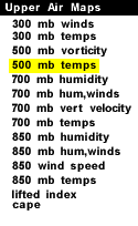 500 mb Temps and Heights: upper air data